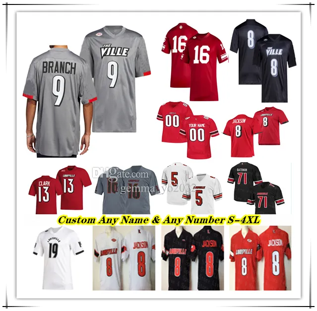 NCAA College Louisville Football Jersey Jack Plummer Jawhar Isaac ...