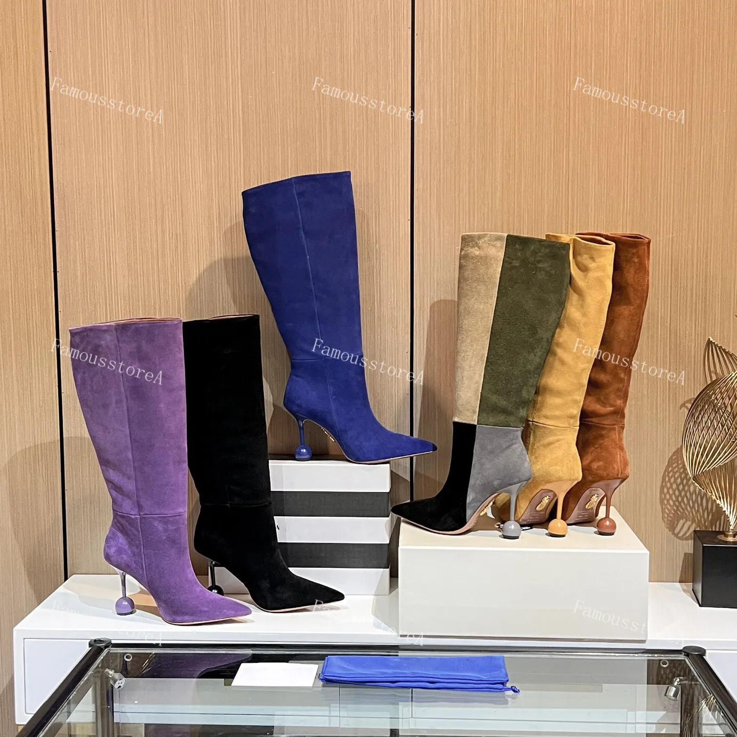 Designer Bootie Style Over The Knee High Boots Elegant Knit Sock ...