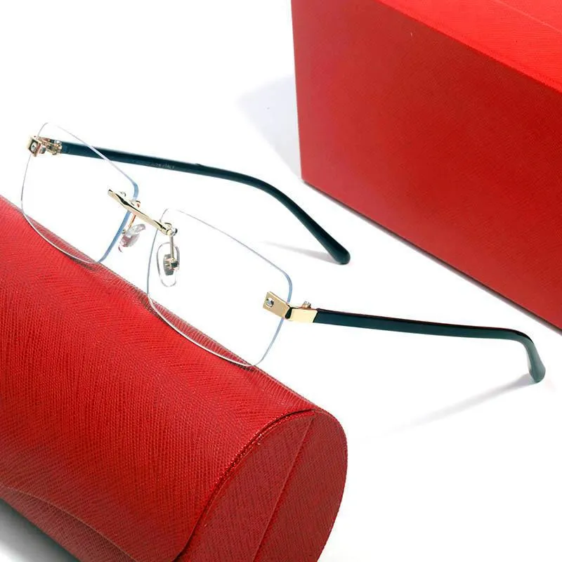 Luxury Designer Rimless Sunglasses Mens For Women And Men Vintage Carti