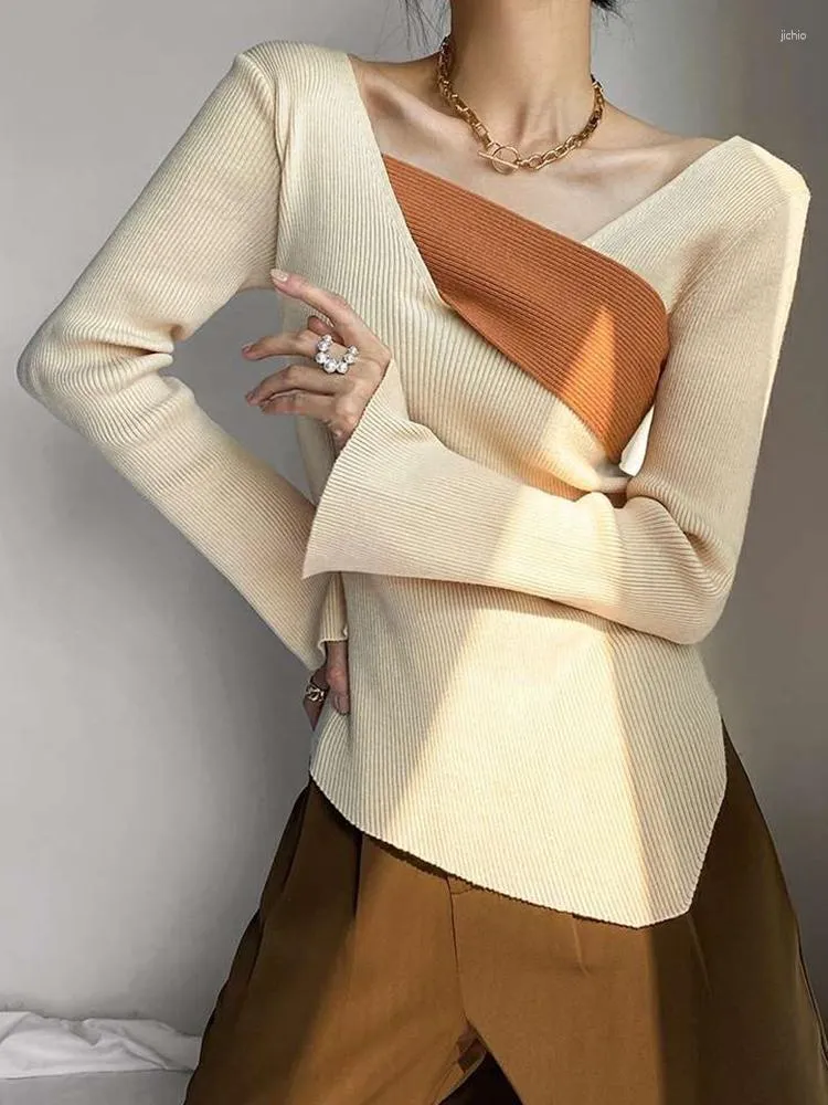 Crochet Pullover Sweater Womens Long Sleeved V-neck Soft Casual Retro ...