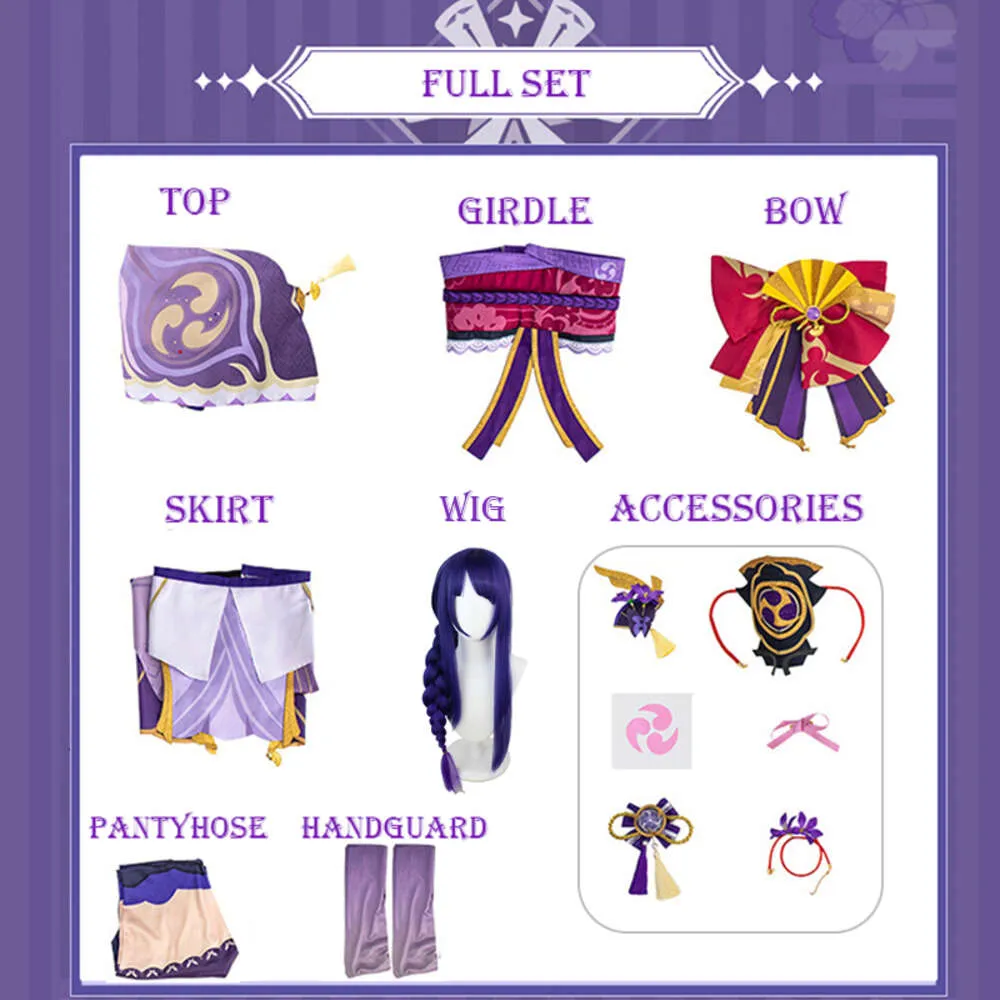 Raiden Shogun Beelzebul, Juego De Cosplay Genshin Impact, Disfraz De ...