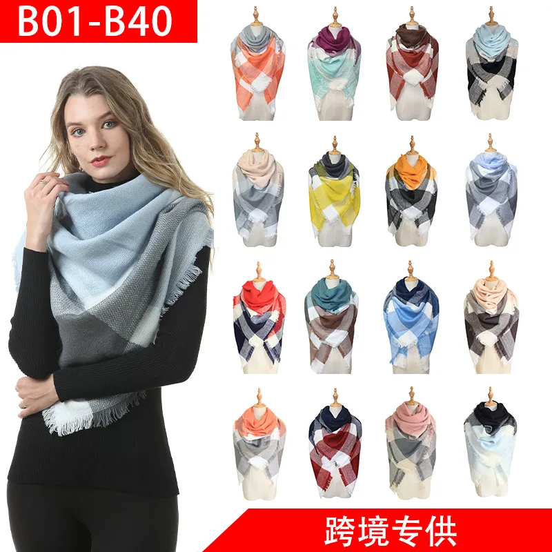 DHgate.com:Winter Keep Warm Plaid Tassel Shawl Fake Cashmere Scarf For ...