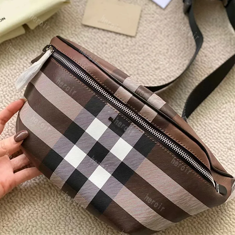 Vintage Check Leather Belt Bag - Designer Inspired Fanny Pack, Chest ...