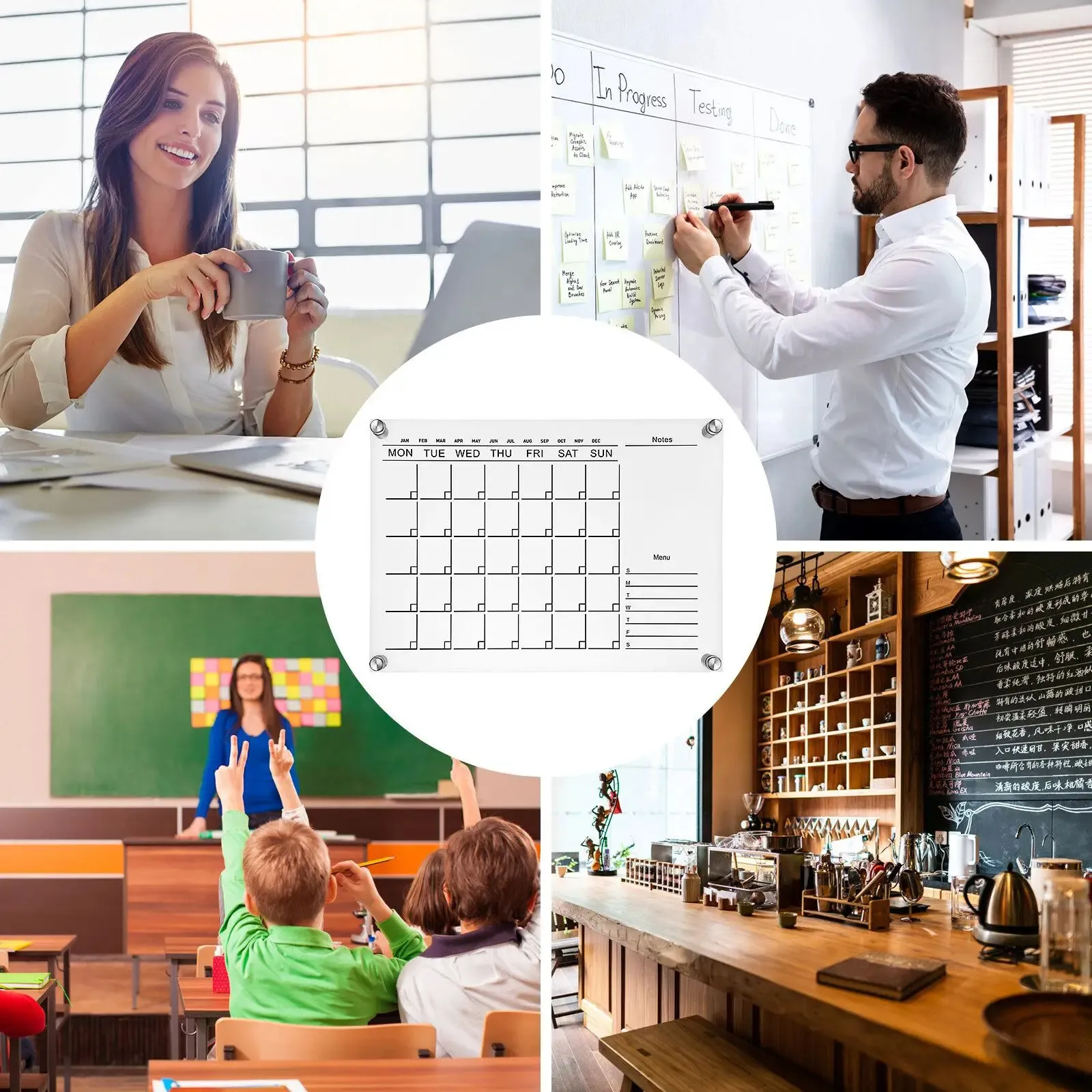 Whiteboard calendar for wall store