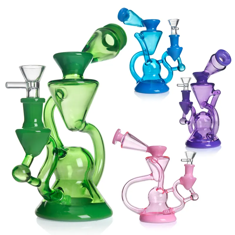 Handmade Borosilicate Glass Dab Rig With Recycler, Inline Diffuser ...