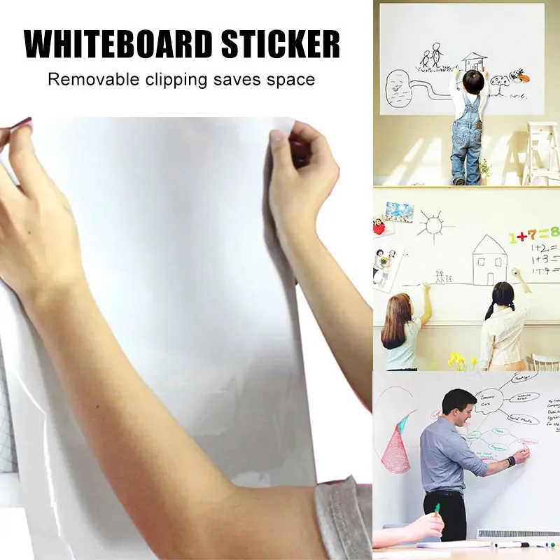 DHgate.com:45cm x 200cm Roll-Up Reusable Whiteboard Sticker with 3 Pens ...