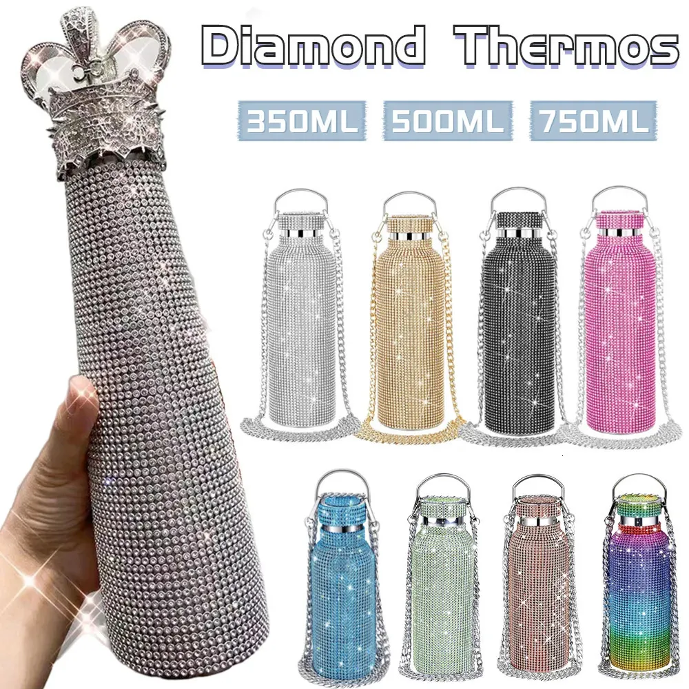 Thermos Bling Diamond Thermos Bottle: Portable Glitter Rhinestone Water ...