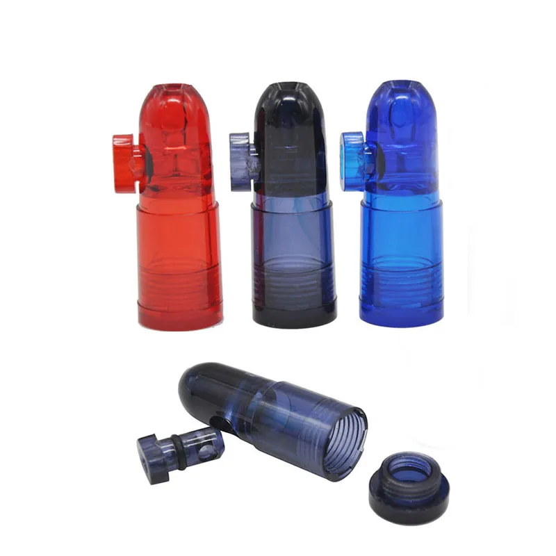 Glass Snuff Dispenser Pipe 67 MM Bullet Rocket Pill Box Case Snorter ...