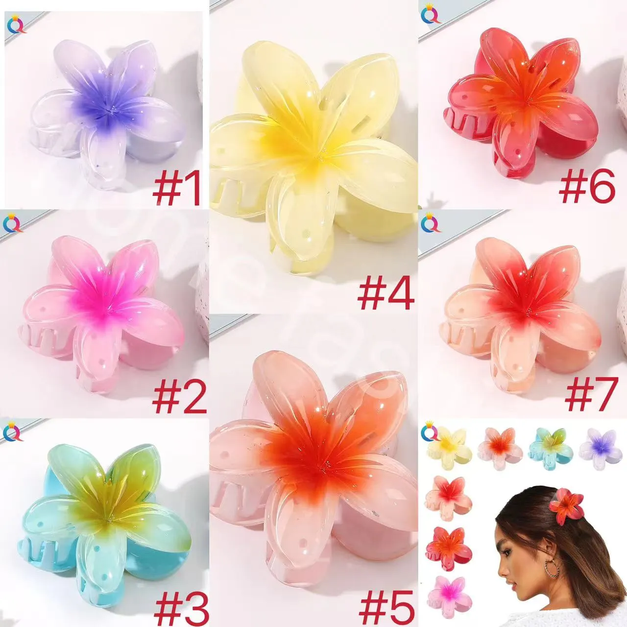 Flower Hair Claw Clips: Sweet & Stylish Hair Clamps For Women & Girls ...
