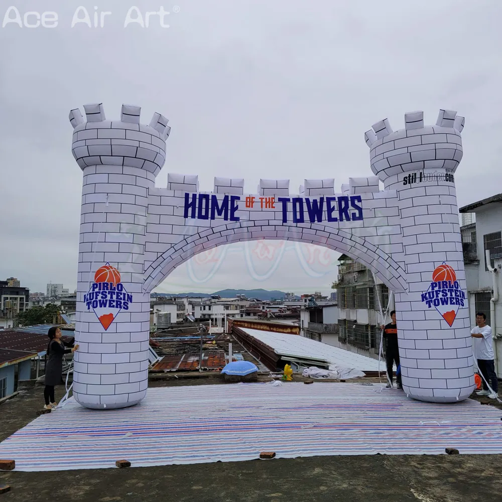 Wholesale Inflatable White Printed Castle Arch Building Archway With ...