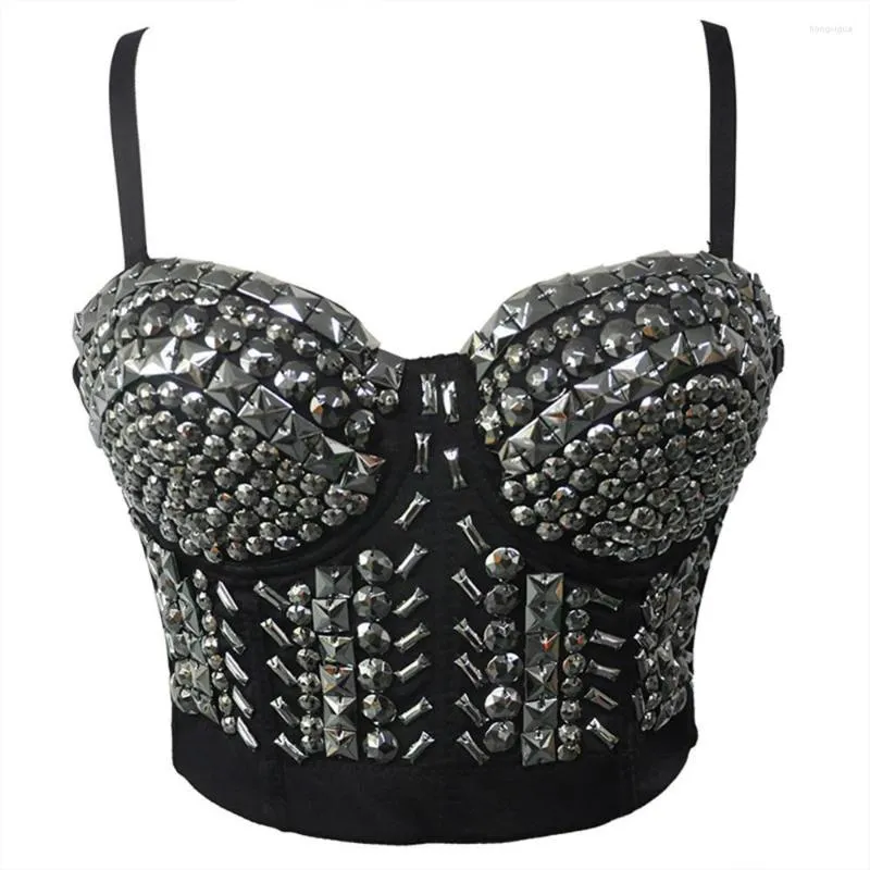 2023 Rhinestone Bustier Corset Bra With Pearls For Womens Nightclub