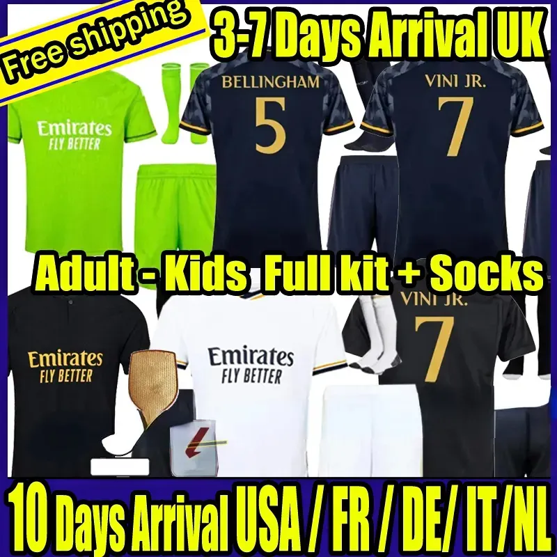 2023-2024 Real Madrid Soccer Jersey Full Kit with Socks, MBAPPE BENZEMA ...