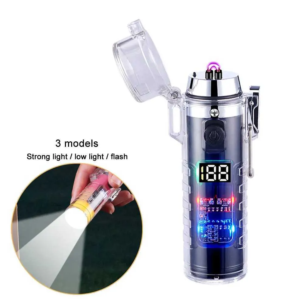 Waterproof USB Rechargeable Lighter: Dual Arc Plasma, Electric ...