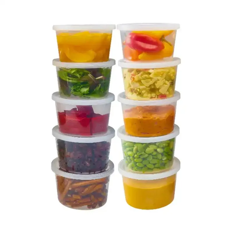 Disposable Food Containers With Lids 8oz, 12oz, 16oz PP Plastic Food ...