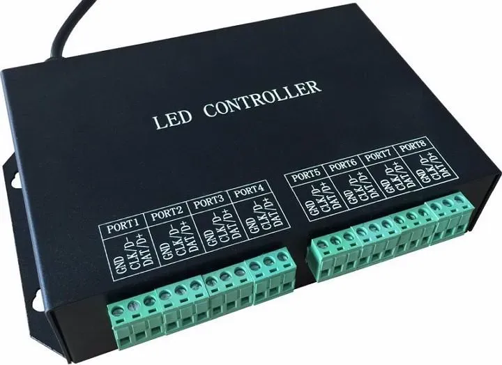 Programmable LED Strips Controller: Full Color 8 Port, Supports 8192 ...