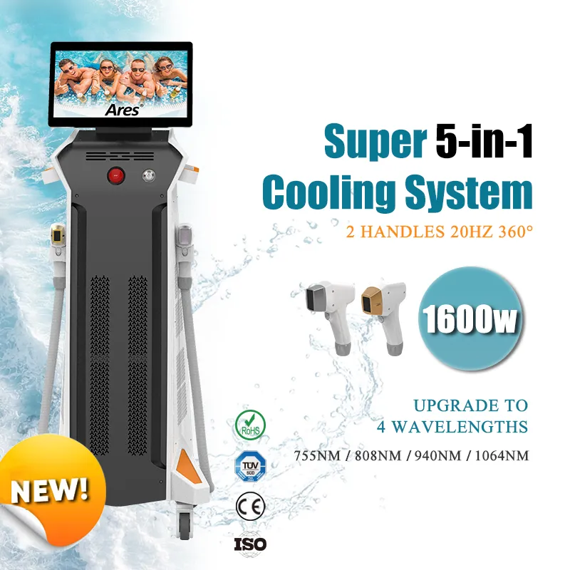 4 Waves Diode Laser Hair Removal Machine with 755nm, 808nm, 940nm ...