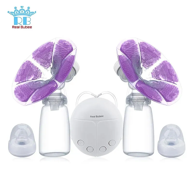 Electric Breast Pump - Real Bubee Single/Double, Portable USB, BPA-Free Milk Pump for Baby ...