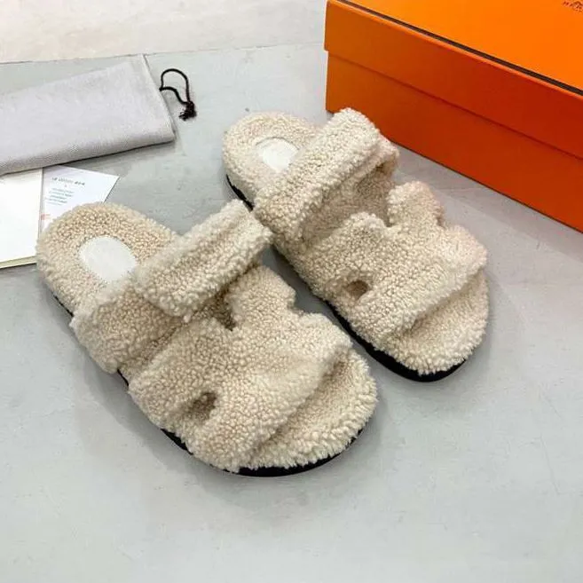 Chypre Designer Fuzzy Sheepskin Slippers Luxury Winter Footwear For ...