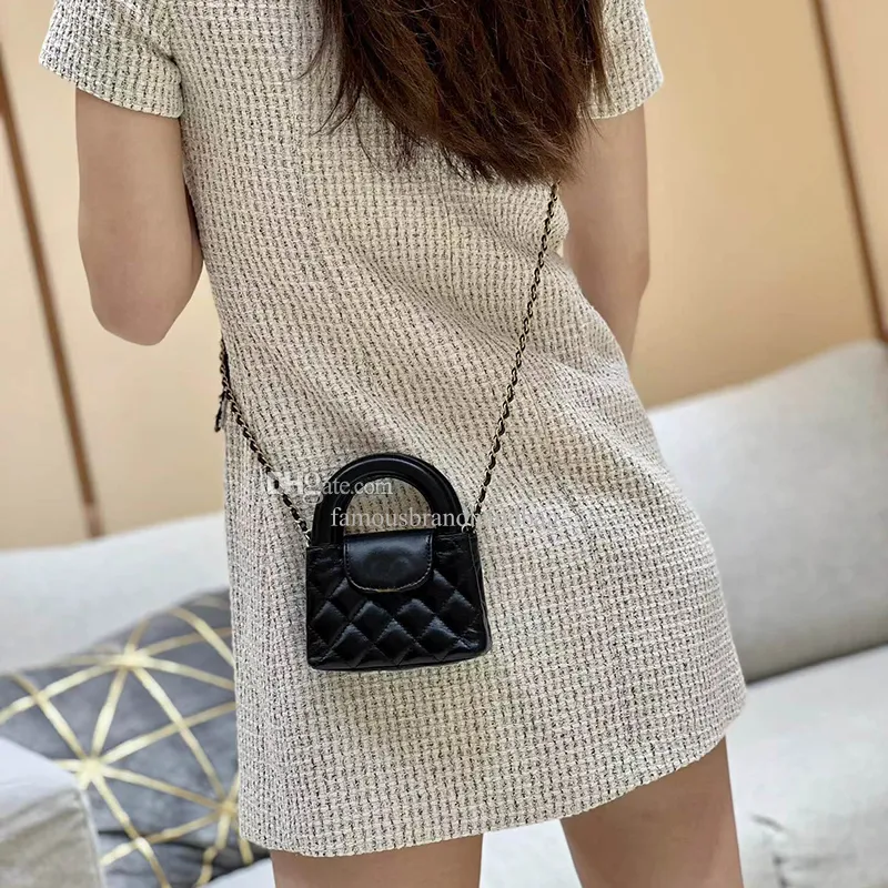 Mini Chain Bag 12CM Mirror Quality Calfskin Leather Crossbody Bag ...