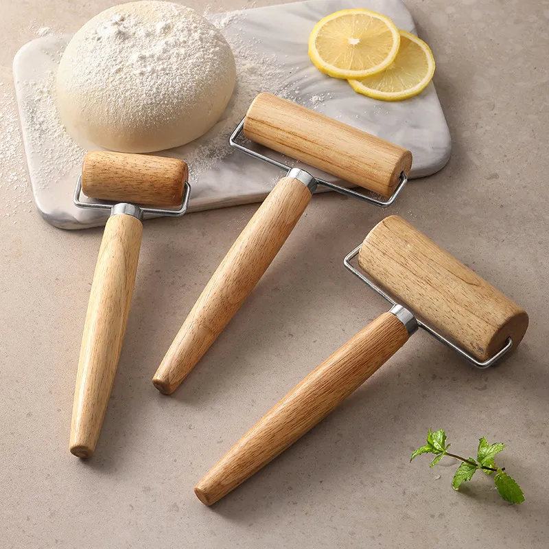 Wooden Rolling Pin - Double-Headed Dough Roller for Dumpling Skin ...