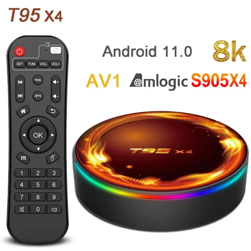T95 X4 Android 11 Smart TV Box 4GB RAM 32GB ROM, 8K/4K/3D, S905X4 Media ...
