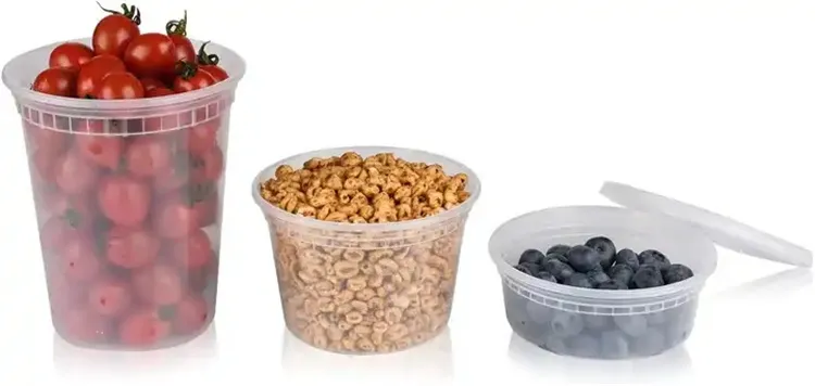 Disposable Food Containers With Lids 8oz, 12oz, 16oz PP Plastic Food ...