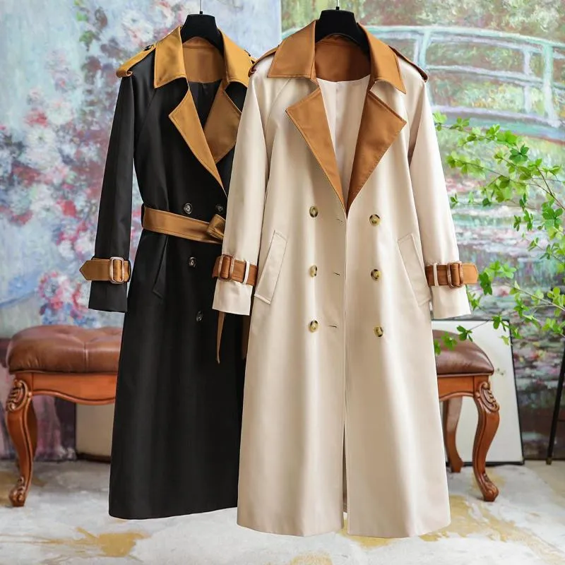 womens coats single breasted color block coat By Walid Colour-block ...