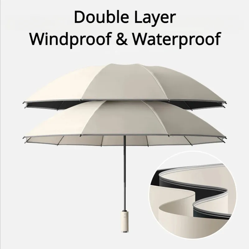 Windproof Automatic Umbrella - Double Layer 10 Rib, Reflective ...