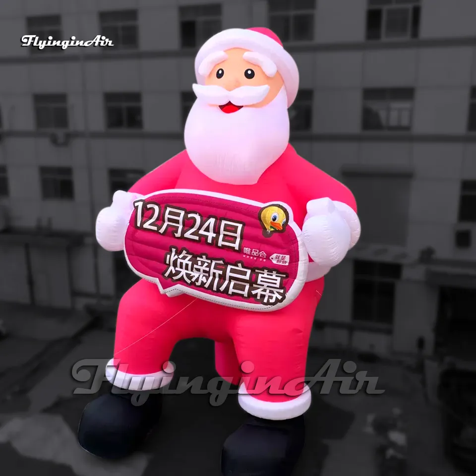 10m Giant Outdoor Inflatable Santa Model Holding A Sign, Air Blow Up ...
