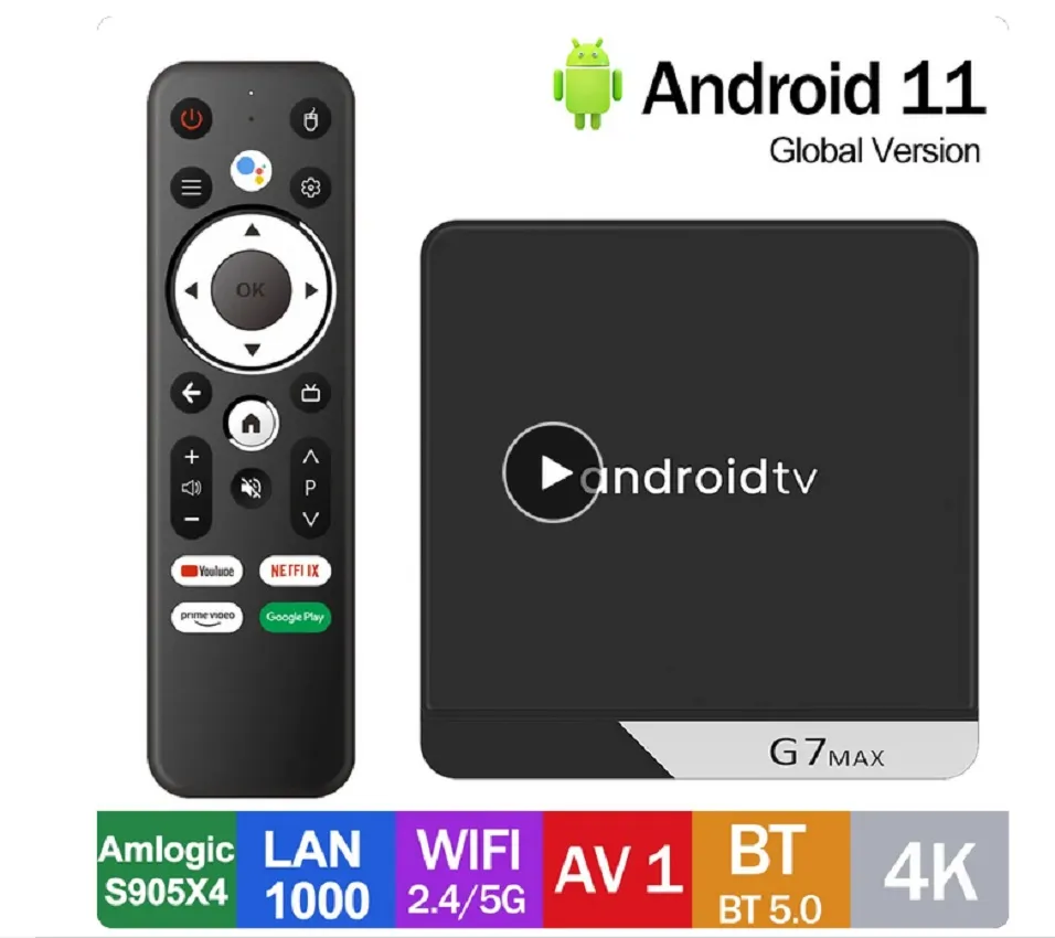 DHgate.com:4K UHD Android 11 Smart TV Box, G7 MAX Amlogic S905X4 Streaming Media Player with 4GB ...