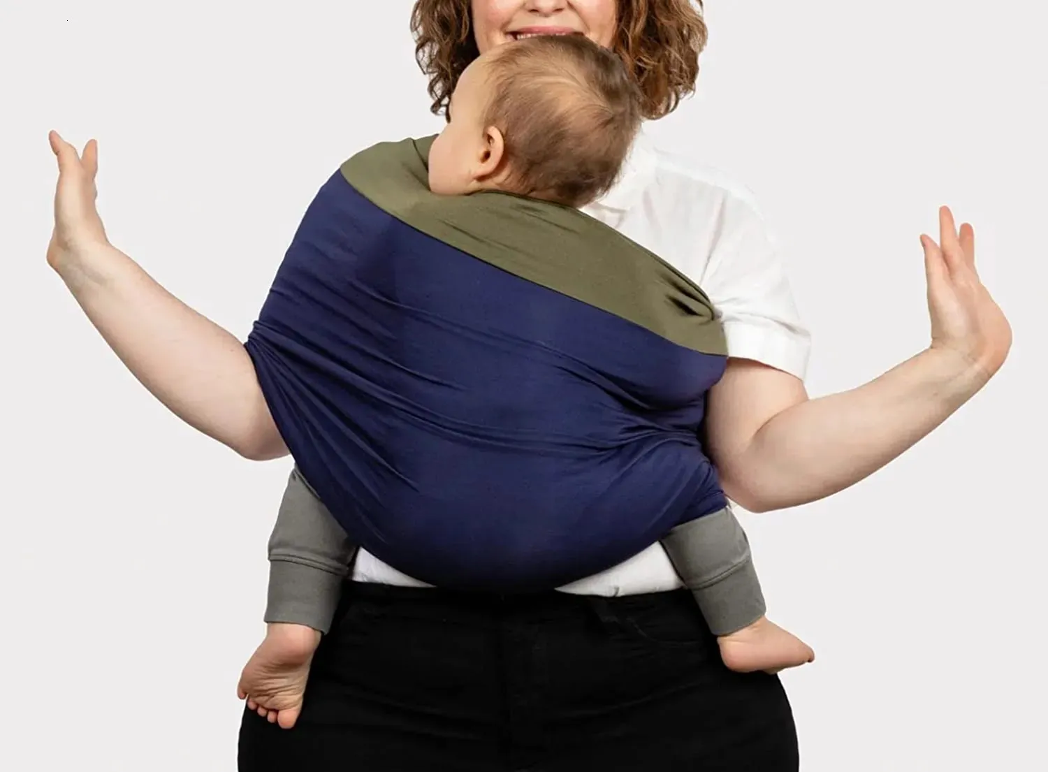 Cotton Baby Sling Carrier, Soft Breathable Mesh Fabric for Newborn Baby ...