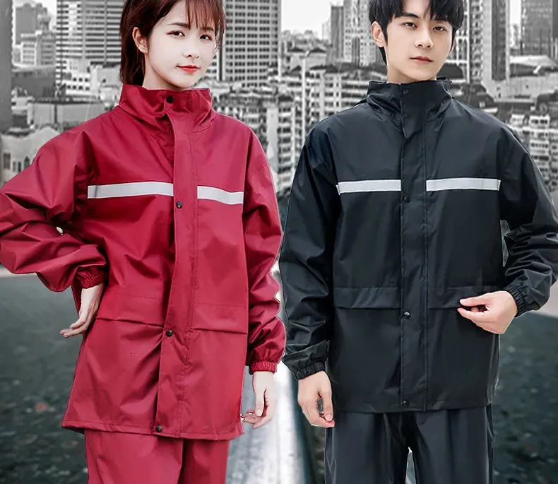 Raincoat Rain Pants Set Full Body Hiking Long Double Raincoat Two-Piece ...