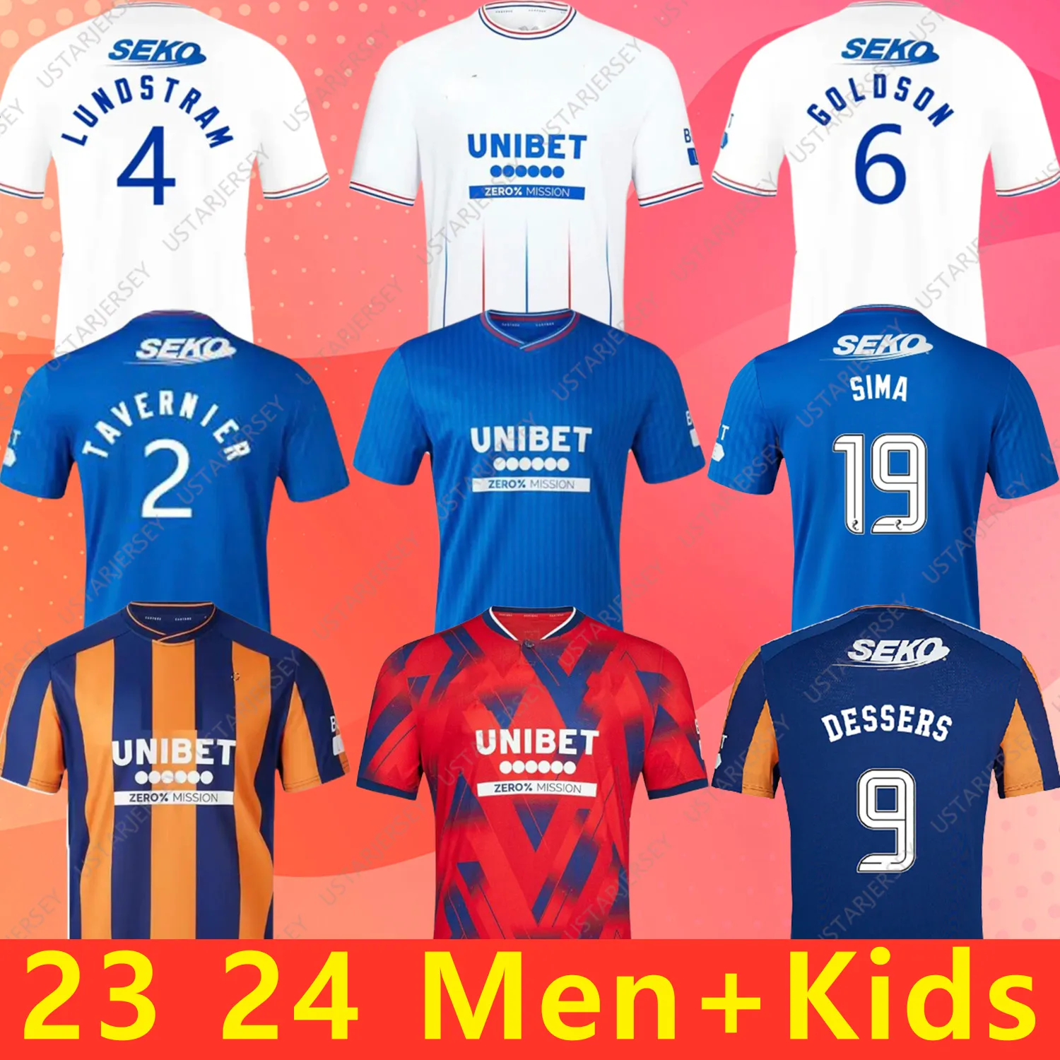 2023 2024 Glasgow Rangers Jerseys De Fútbol 23 24 Inicio Azul Sakala ...