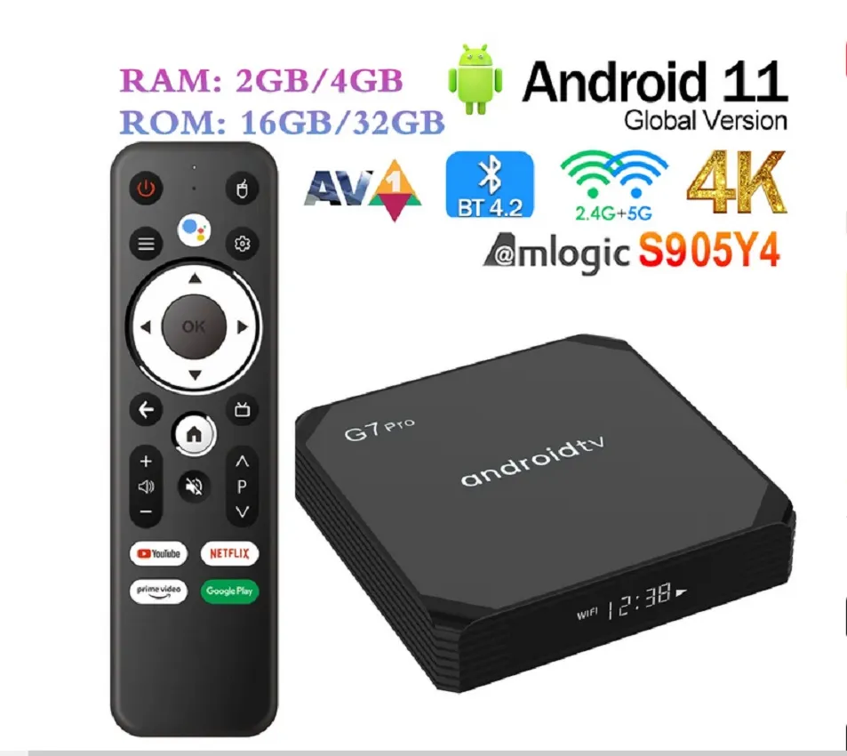 G7 PRO Android 11 TV Box Smart ATV With Amlogic S905Y4, 2GB RAM, 16GB ...