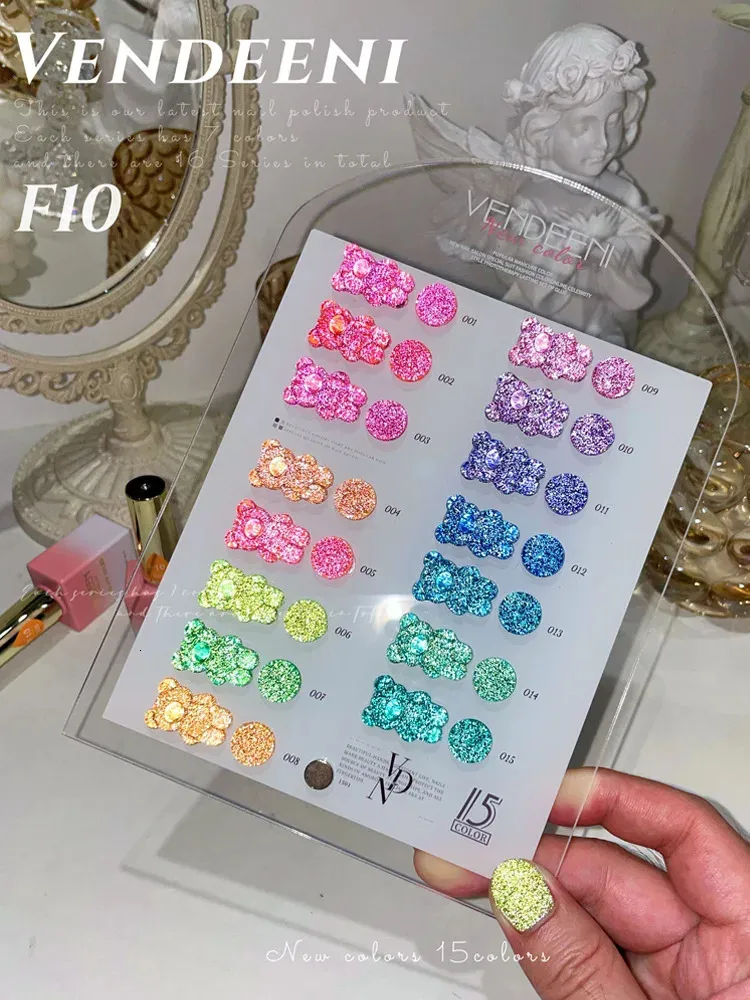 Reflective Glitter Sequin Vendeeni Gel Polish Full Coverage Neon ...