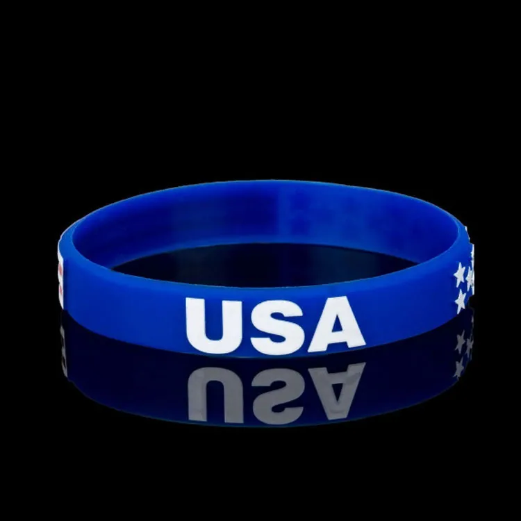 Law Enforcement Support Thin Blue Line American Flag Bracelets - 6 Pack ...