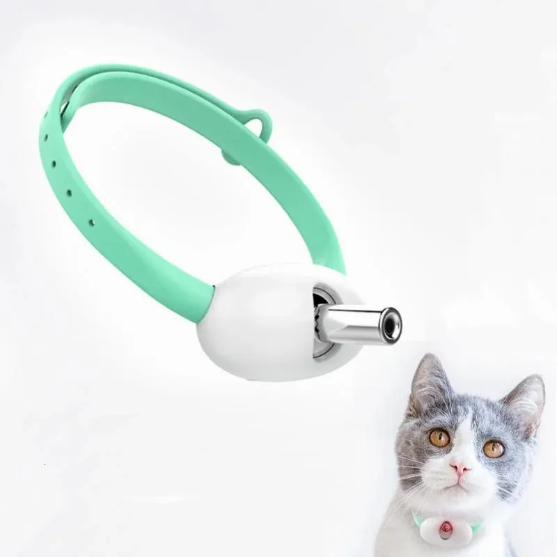 Cat Toys Intelligent Laser Teasing Cat Collar Electric USB Rechargeable ...