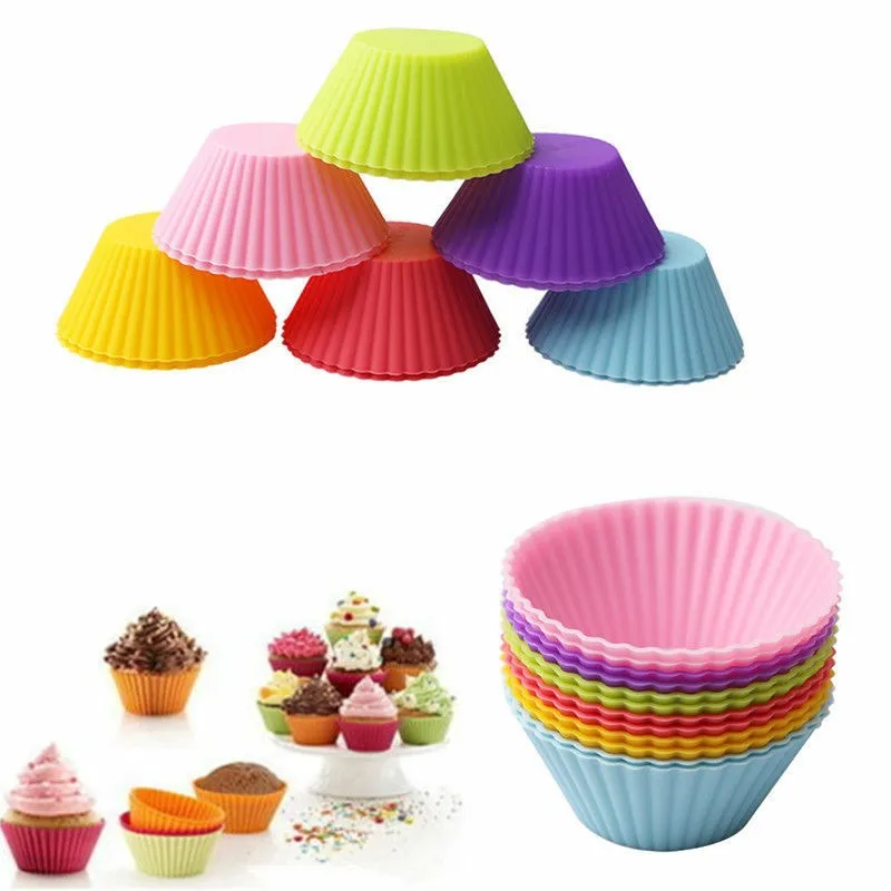 DHgate.com:Colorful Silicone Muffin Cupcake Molds, 7cm Round Shape ...