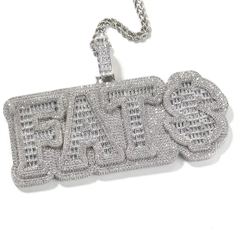 Custom Men's Rose Gold Iced Out Bling Rapper CZ Stone Hip Hop Letter ...