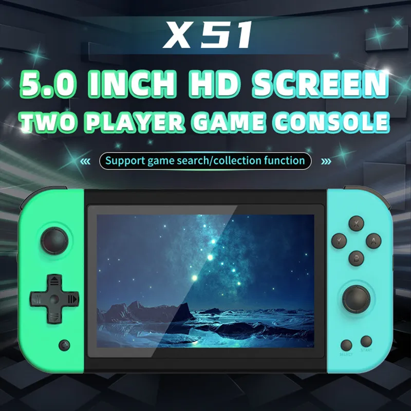 X51 Handheld Game Player: 5 HD Screen, 2-Player Retro Console w/Classic ...