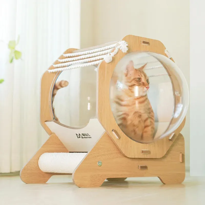 DHgate.com:Wooden Cat Space Capsule Bed with Cushion, Modern ...