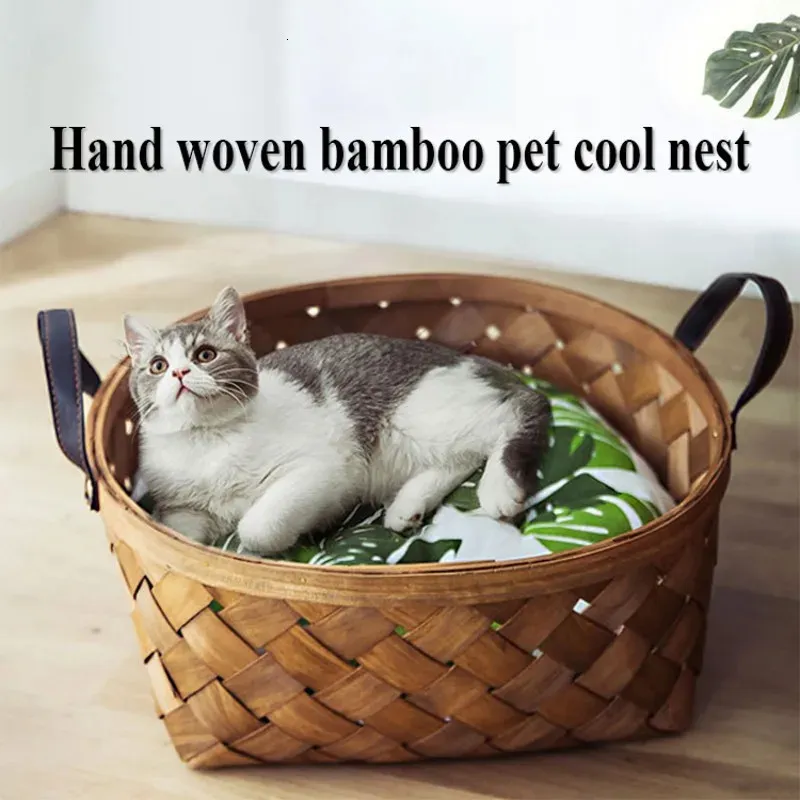 DHgate.com:Rattan Cat Bed & House: Cotton Mattress, Semi-Enclosed Sofa ...