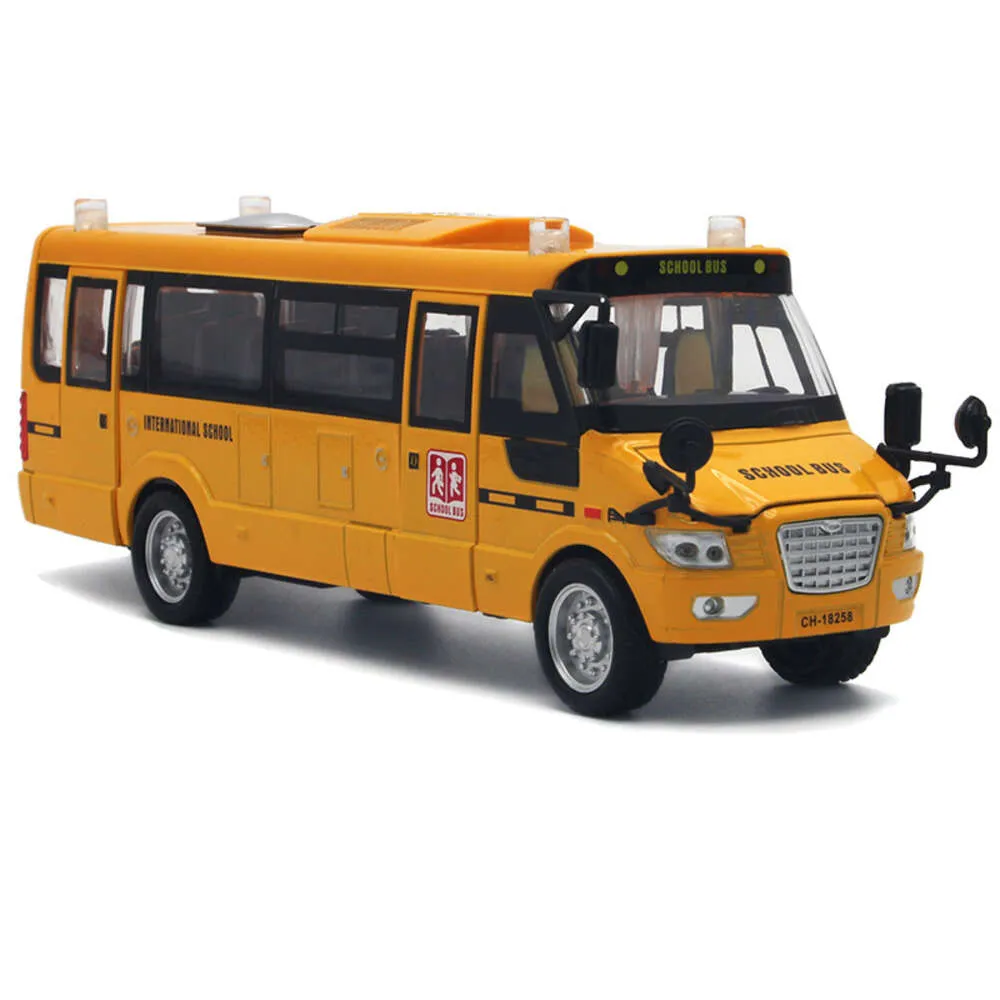 DHgate.com:1:43 Scale Yellow School Bus Toy with Light and Sound, Alloy ...
