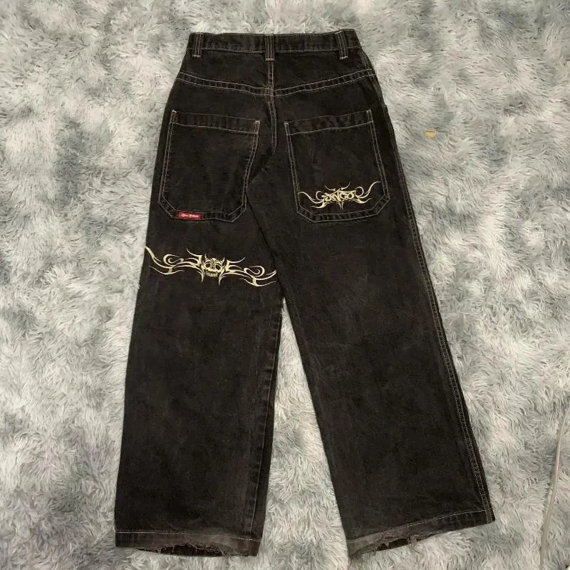 Gothic Crocodile Print Wide Leg Wide High Jeans For Men And Gothic Crocodile Print Wide Leg Wide High Jeans For Men And