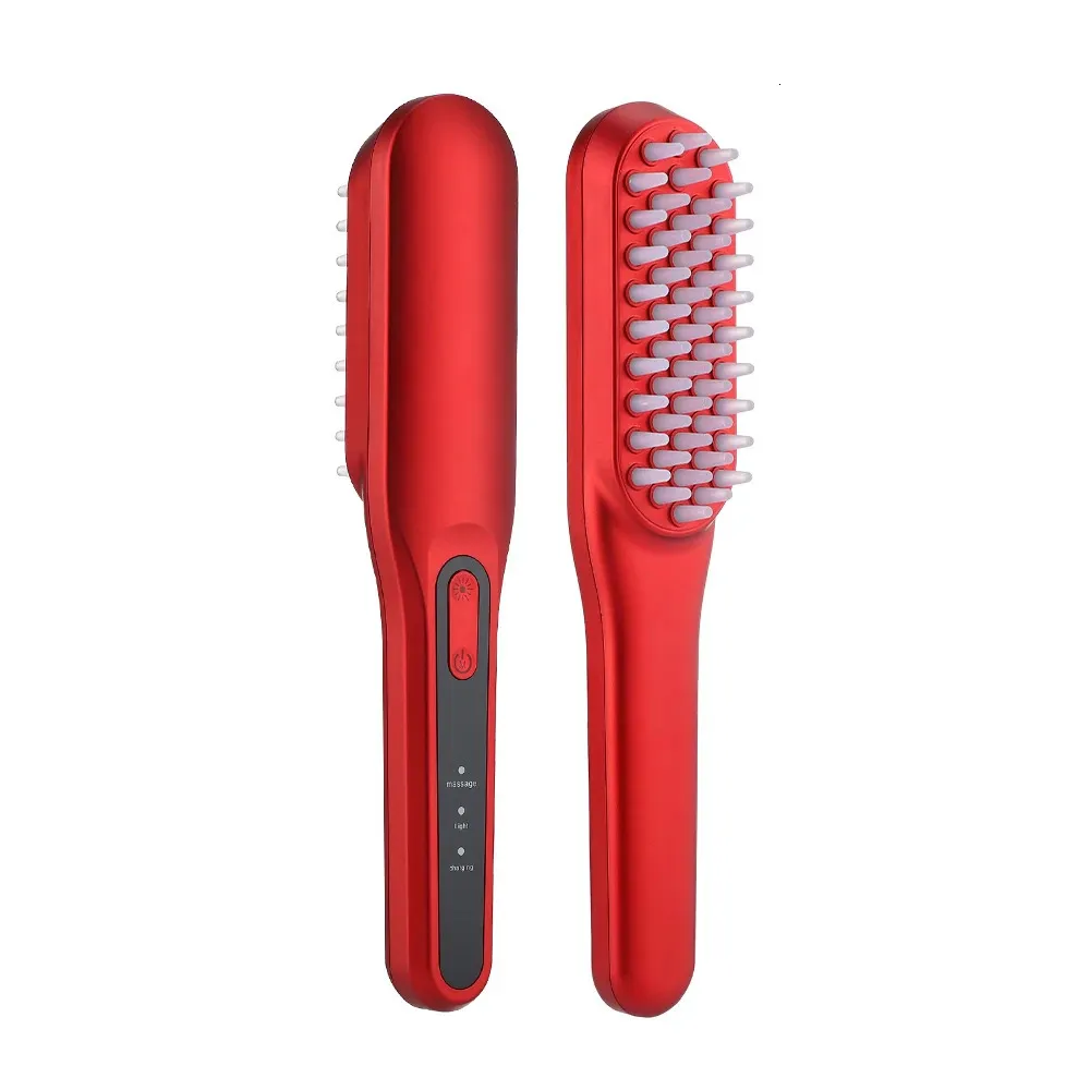 Electric Hair Brush: Scalp Massager Comb with Red & Blue Light Therapy ...