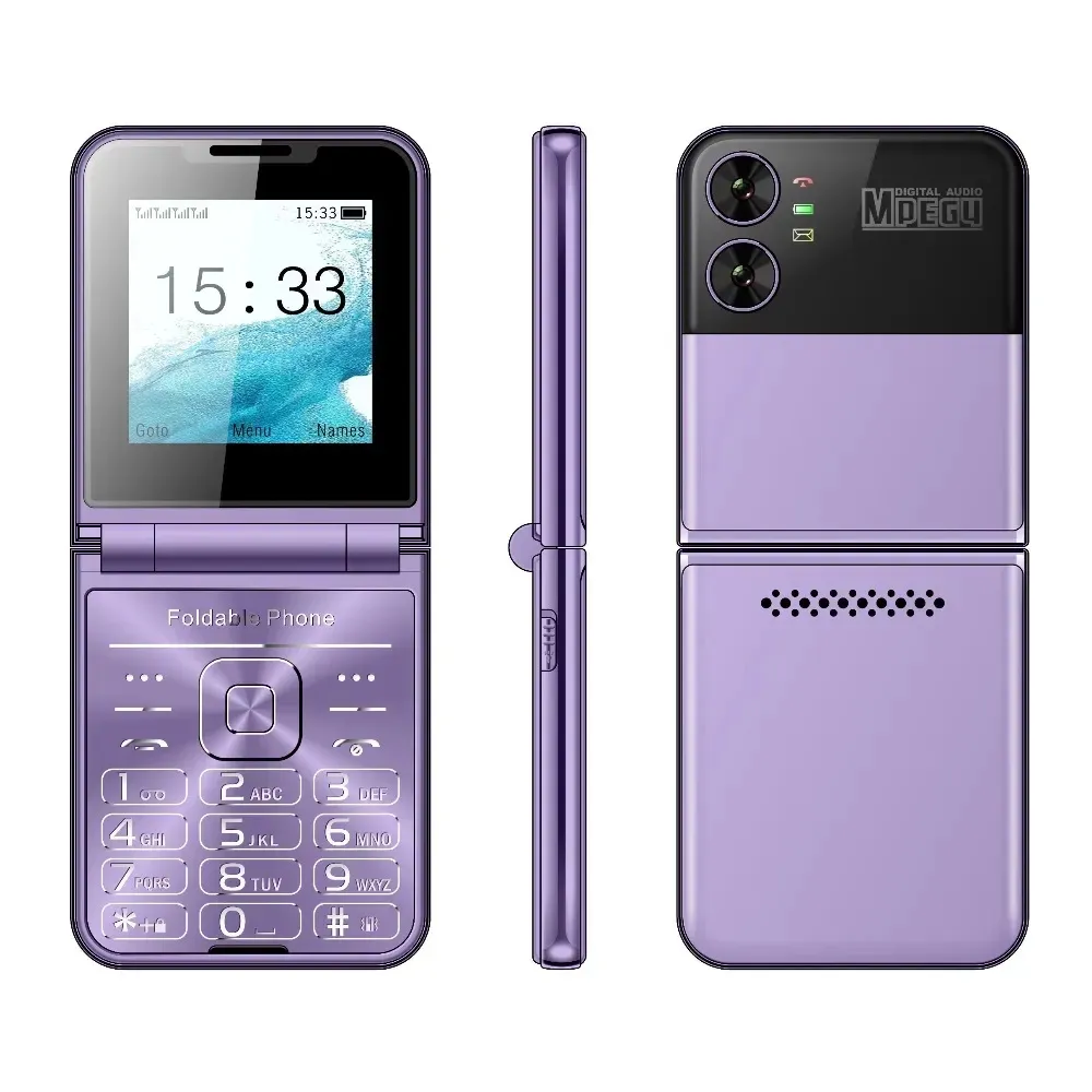 Unlocked 2G Flip Phone 2.6 Inch Screen, Quad Band GSM, 4 SIM, Speed ...