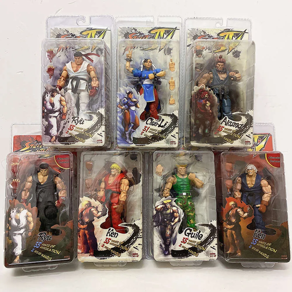 Neca Street Fighter Action Figures Ryu, Ken, Guile, Akuma, Chun Li ...