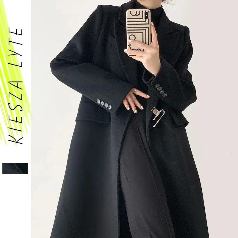 DHgate.com:Black Wool Blend Coat: Hepburn Style French Long Jacket for ...
