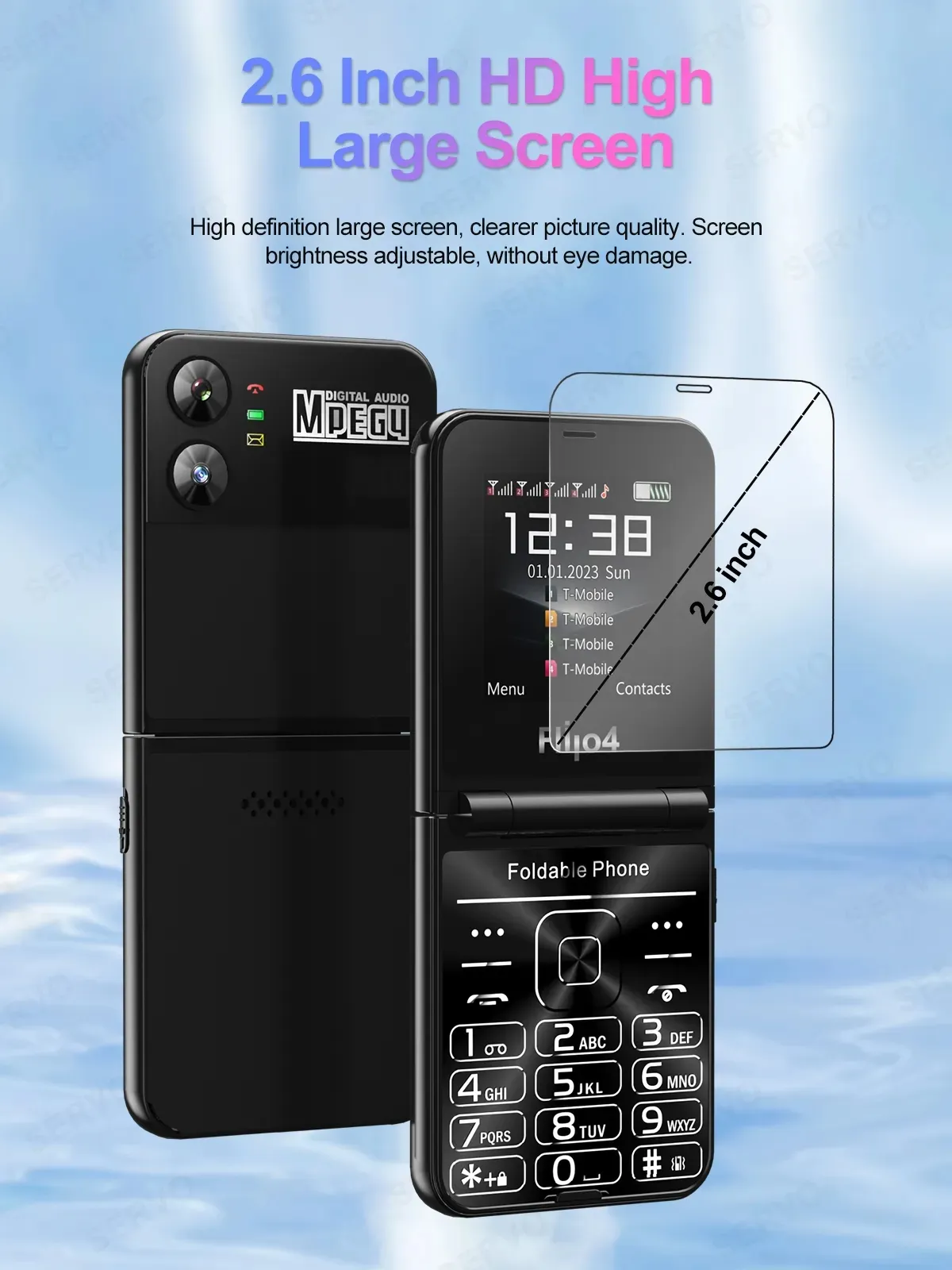 Unlocked 2G Flip Phone 2.6 Inch Screen, Quad Band GSM, 4 SIM, Speed ...