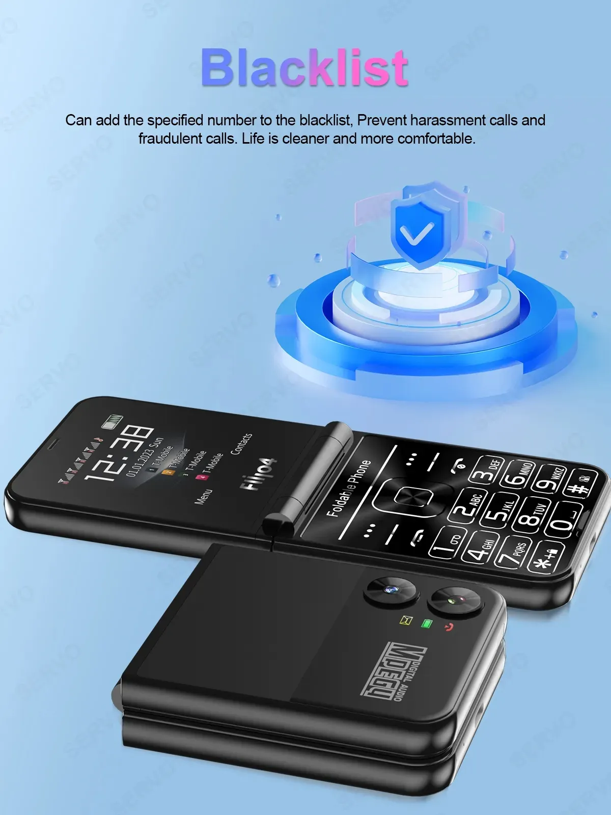 Unlocked 2G Flip Phone 2.6 Inch Screen, Quad Band GSM, 4 SIM, Speed ...